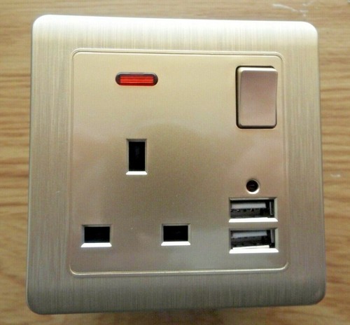 Caravan Camper compatible 240v AC Mains socket with dual USB sockets ...