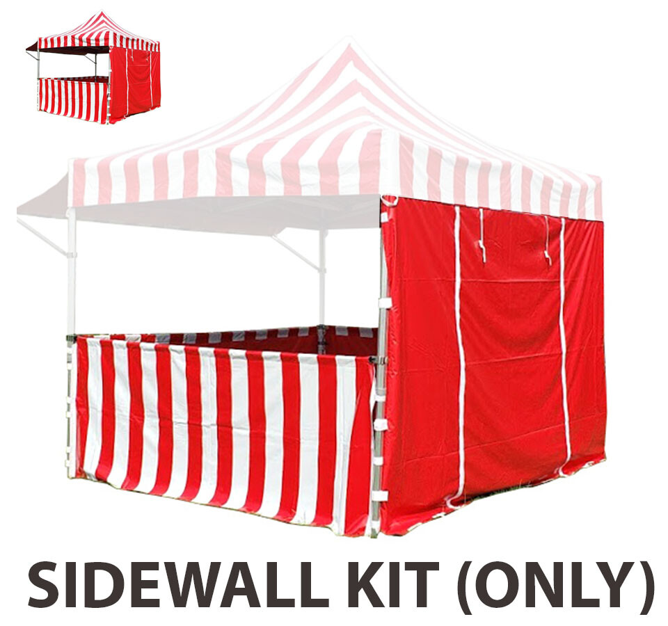 10x10 Pop Up Speedy Tent Sidewall Kit Waterproof Red Carnival w/ Zipper ...