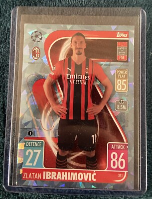 2021-22 Zlatan Ibrahimovic Topps Match Attax Cracked Ice AC Milan #351 ...