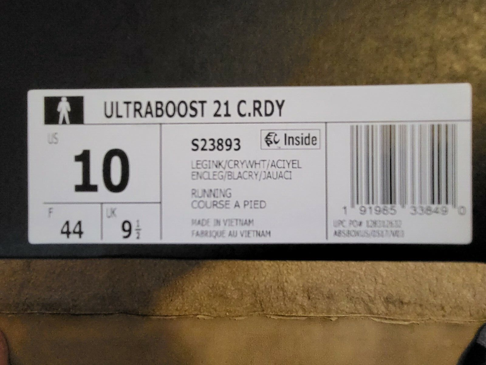 adidas Ultraboost 21 COLD.RDY Men’s Running Shoes Legend Ink S23893 ...