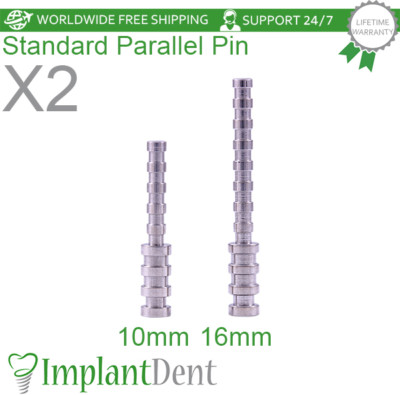 2x Dental Standard Parallel Pin D-1.6mm L-10mm, 16mm Stainless Steel ...