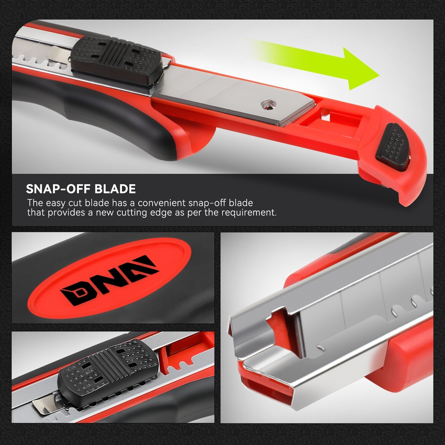 Heavy Duty Snap-Off Lock Razor Blade Retractable Utility Knife Box ...