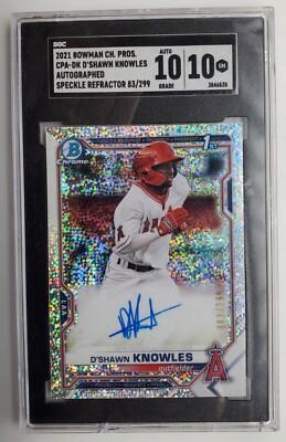 2021 Bowman Chrome Speckle D'Shawn Knowles Autograph RC SGC 10 w/10 ...