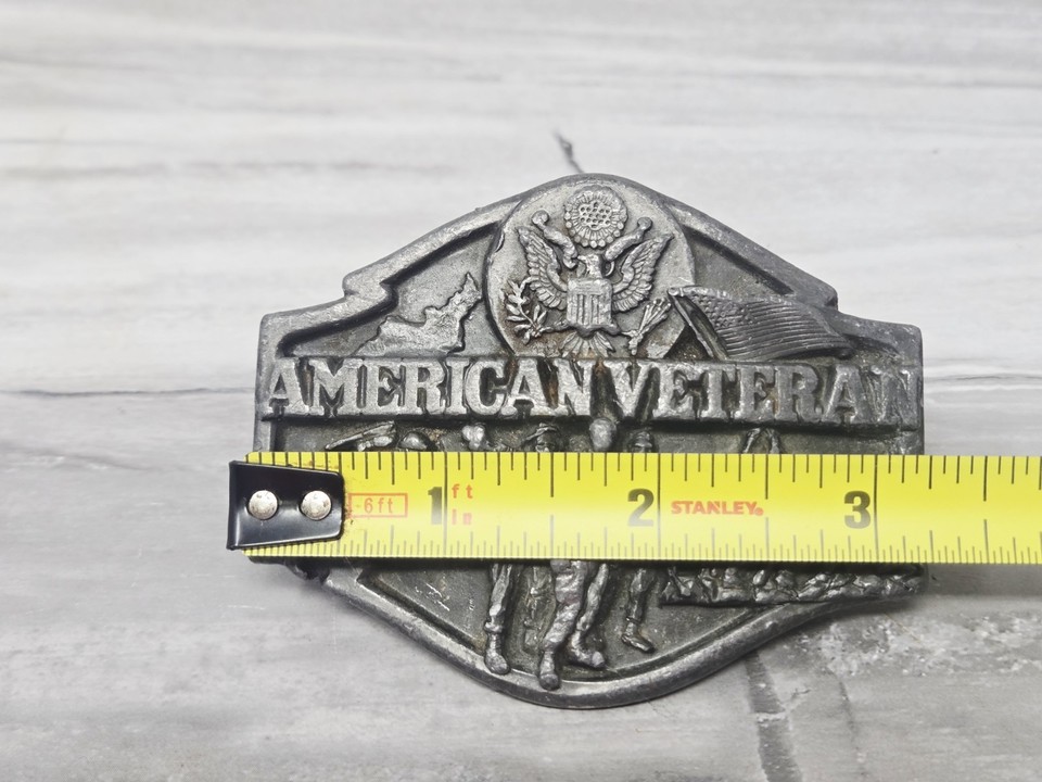 American Veteran Tribute Belt Buckle 1986 Soldiers Army Navy Marines ...