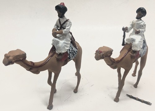 Lot of 2 Vintage Painted Metal Military Toy Soldiers on Camels ...