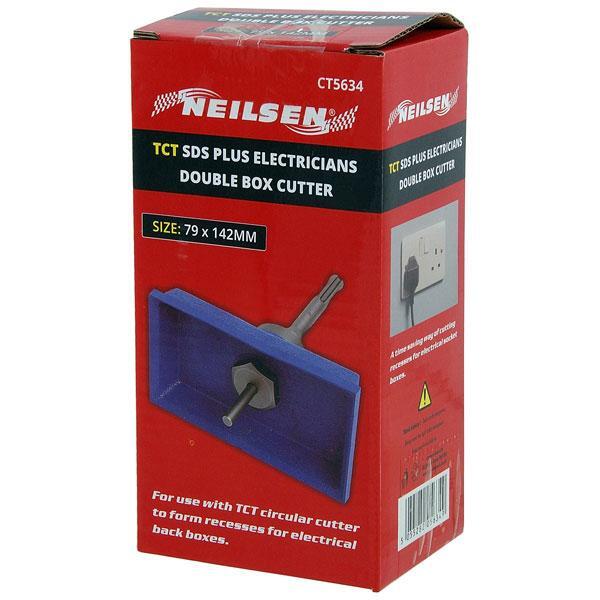 TCT SDS Plus Electricians Square Box Cutter 4 Double Socket Back Box 79 ...