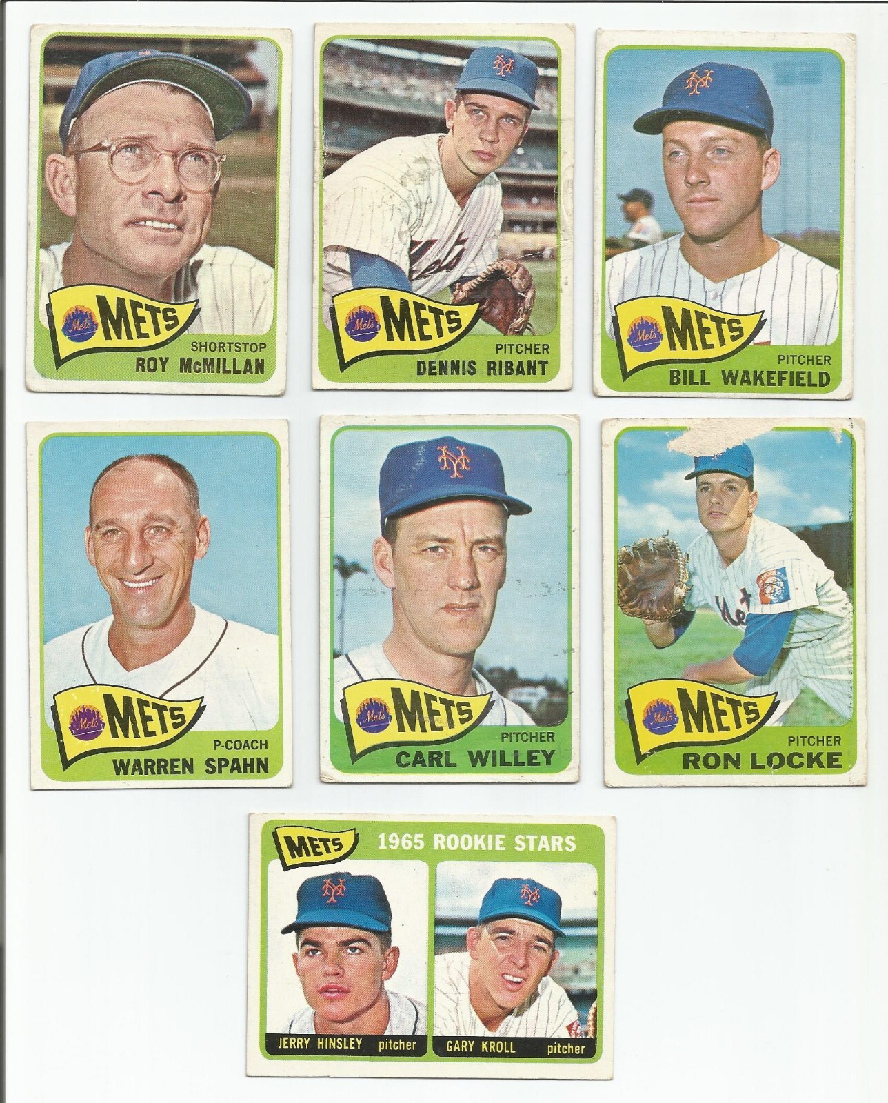 1965 Topps Mets Lot of 7 #45 73 167 205 Warren Spahn 401 449 511 | eBay