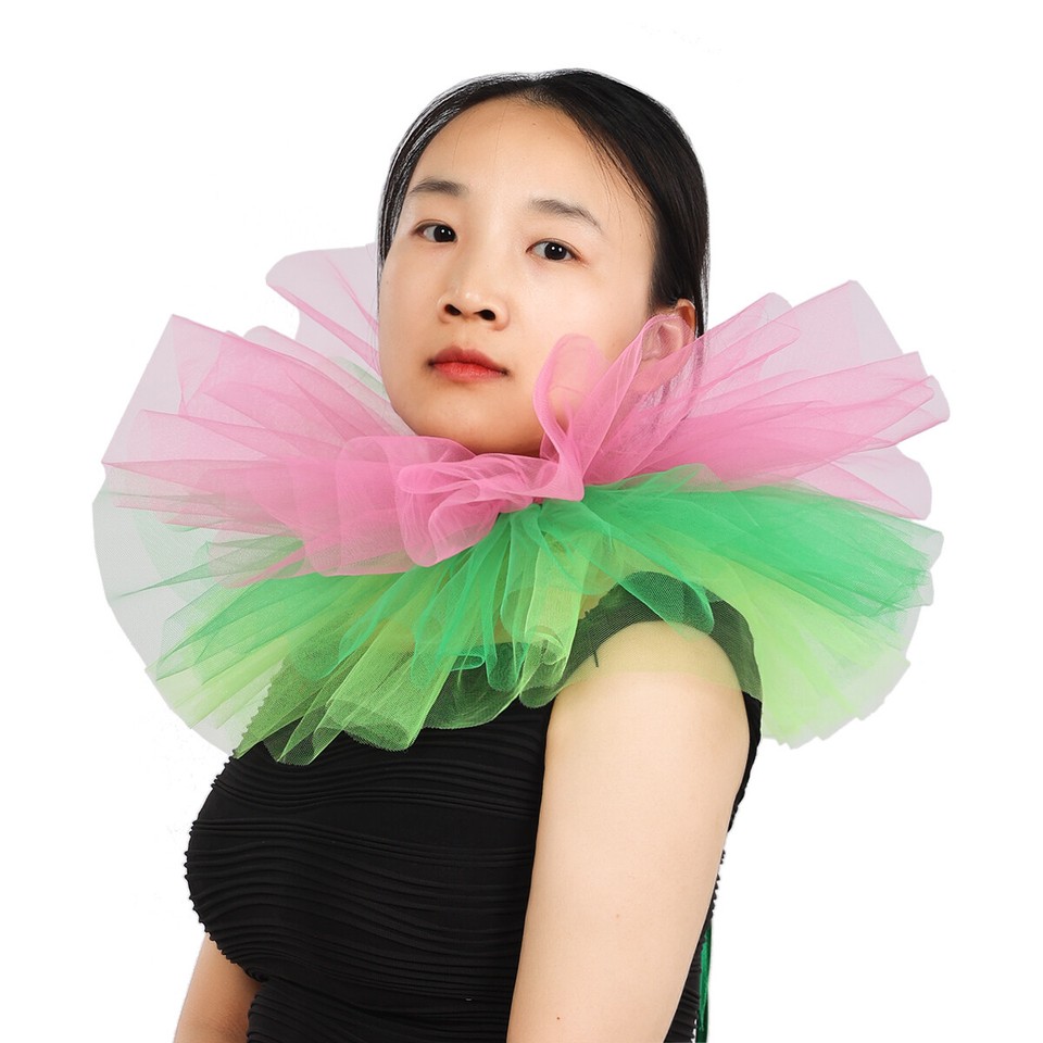 Medieval Mesh Neck Collar Elizabeth Ruff Circus Collar Halloween Clown ...