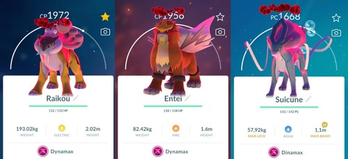 Pokémon Go Dynamax Raikou/Entei/Suicune Non-Shiny Pokemon Trade Go ...