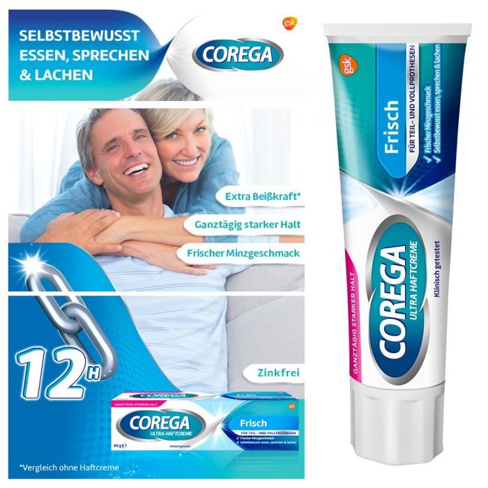 German COREGA Neutral/Fresh/Starker - Denture Adhesive Cream with no ...