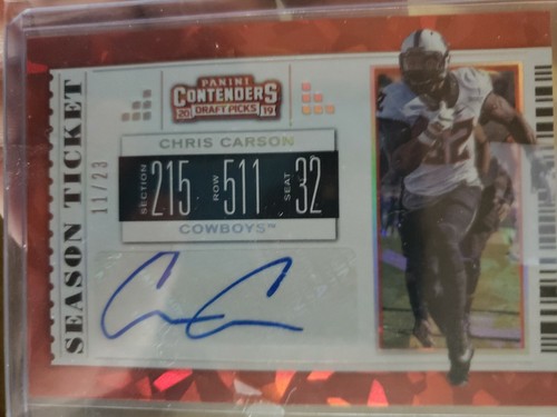CHRIS CARSON 2019 Panini Contenders Draft Picks Cracked Ice Autograph ...