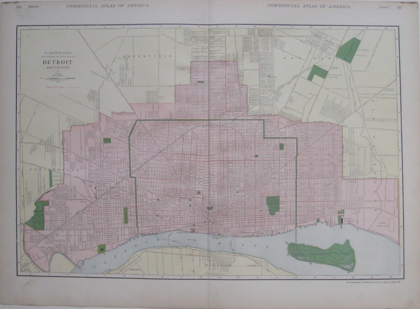 Large City Map Detroit Michigan