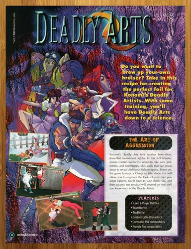 1997 Deadly Arts N64 Print Ad/Poster Authentic Original Video Game ...