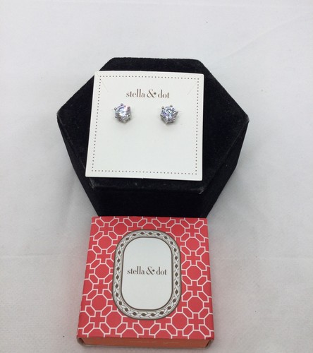 Stella & Dot Clear Crystal Stud Earrings | eBay