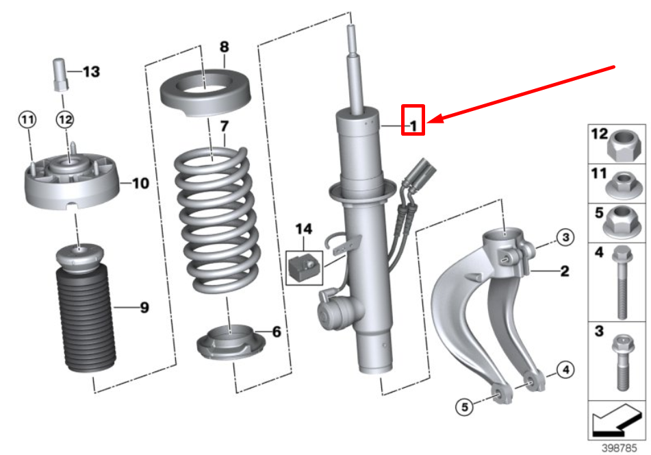 BMW X6 F86 Front Left Spring Strut 31317856489 7856489 NEW GENUINE | eBay