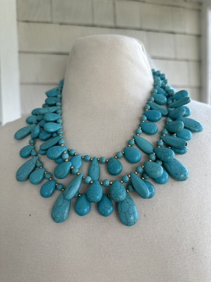 Amazing sale faux turquoise stone statement