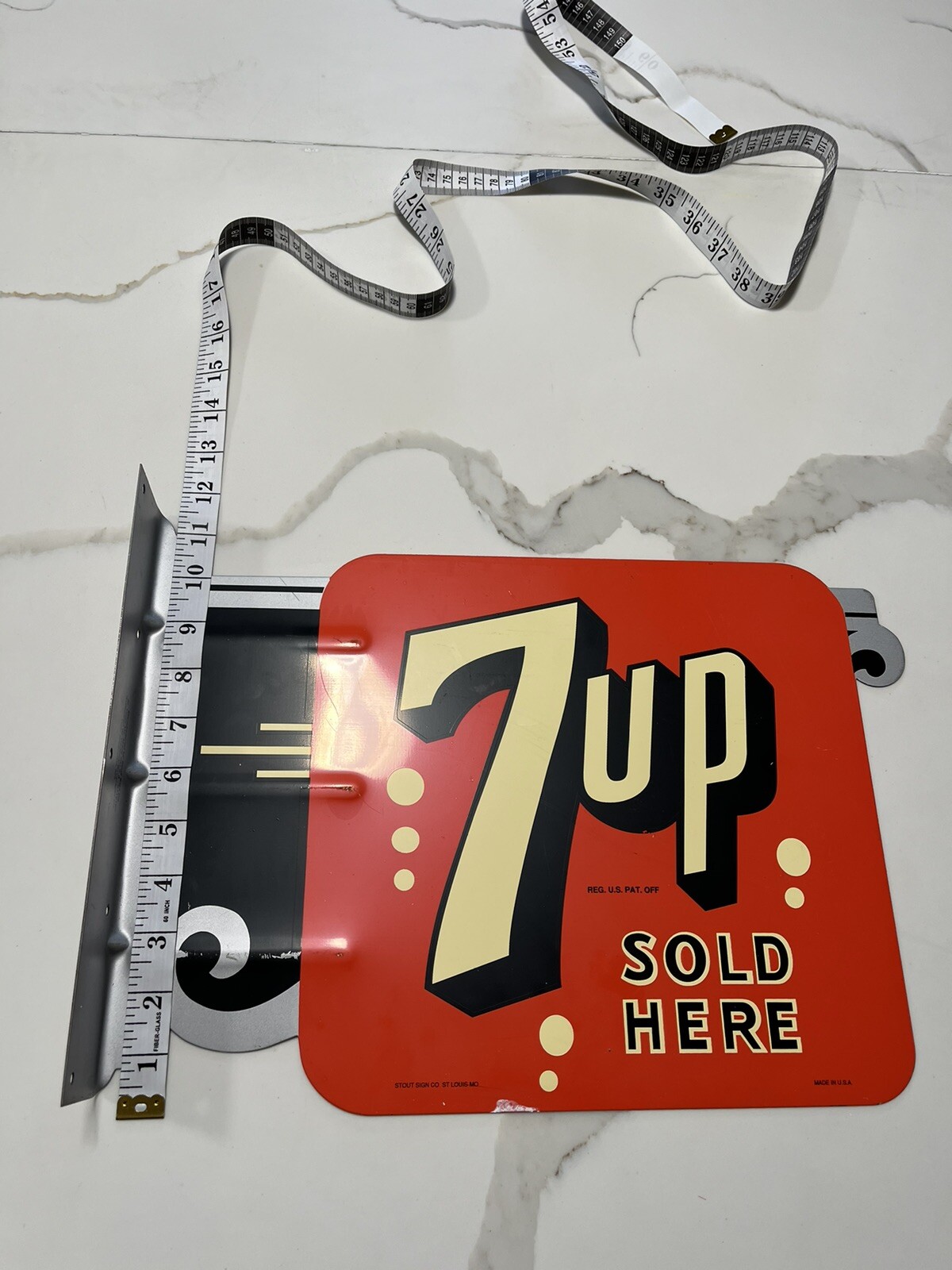 STOUT SIGN CO. LIMITED EDITION DOUBLE SIDED 7UP FLANGE SIGN 925 Prod ...