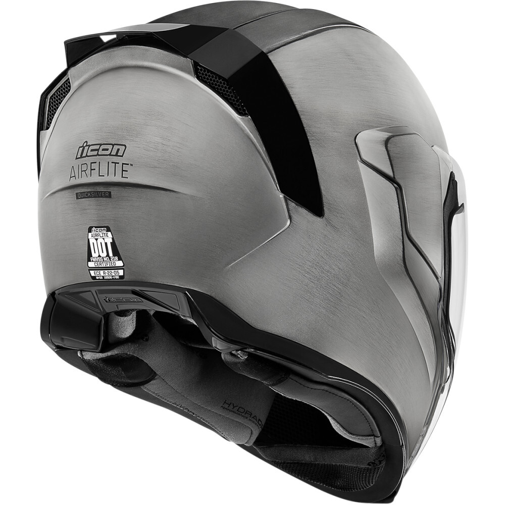 ICON AirFlite QUICKSILVER Full-Face Helmet w/Dropdown Sun Visor (Silver ...