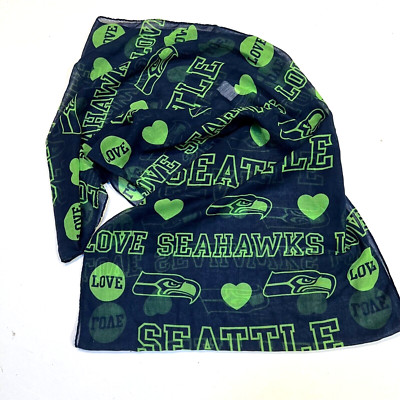 Seattle Seahawks Love Infinity Scarf 78 inches around 20 in wide Gauzy ...