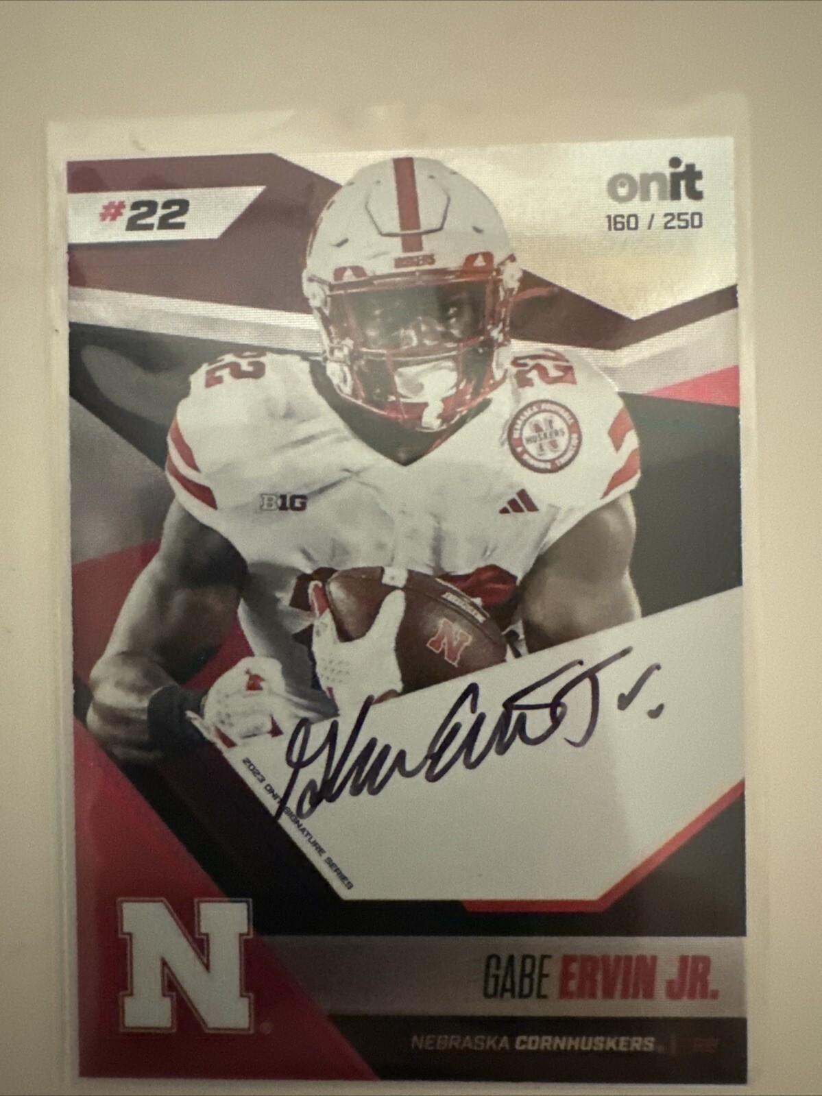 2023 Onit Athlete GABE ERVIN JR Auto /250 Nebraska Cornhuskers On Card ...