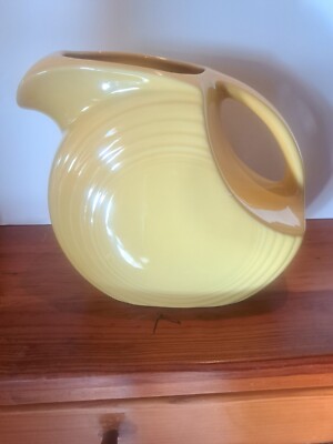 Fiestaware Large Yellow Disc Pitcher Fiesta Water Pitcher Homer ...