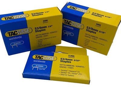 Tacwise 53 Series Staples 4mm 6mm 8mm For Staple Gun Framing Canvas ...