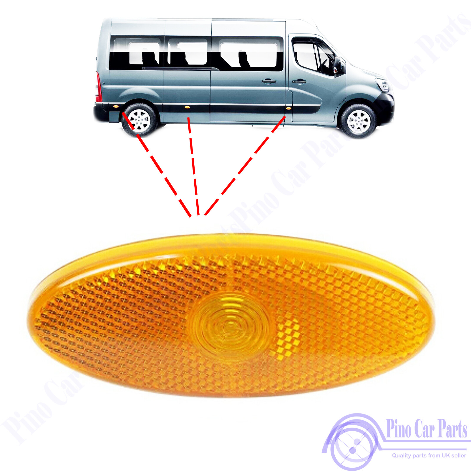 2X Side Door Markers Reflector Lamp For Renault Master, Nissan Movano ...