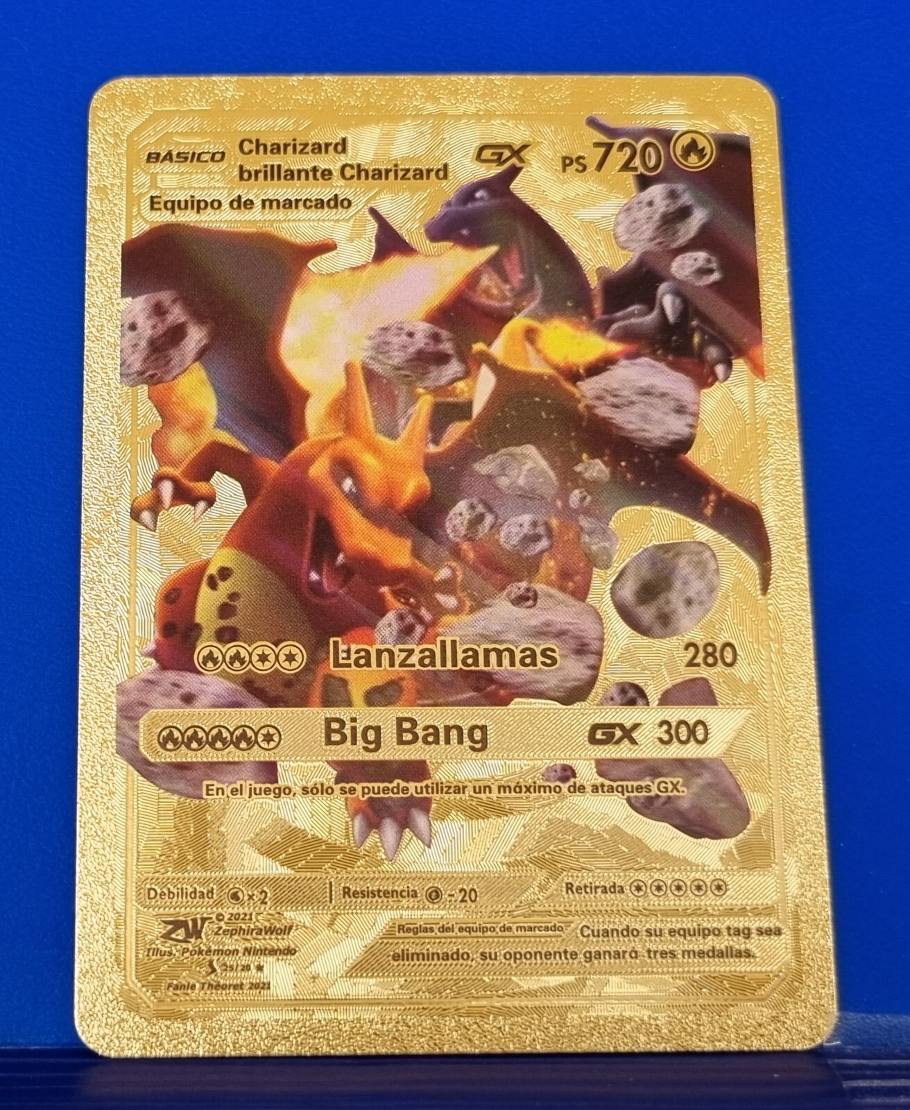 Carta Tarjeta Pokemon Español Charizard GX 25/20 Color Oro Dorado | eBay