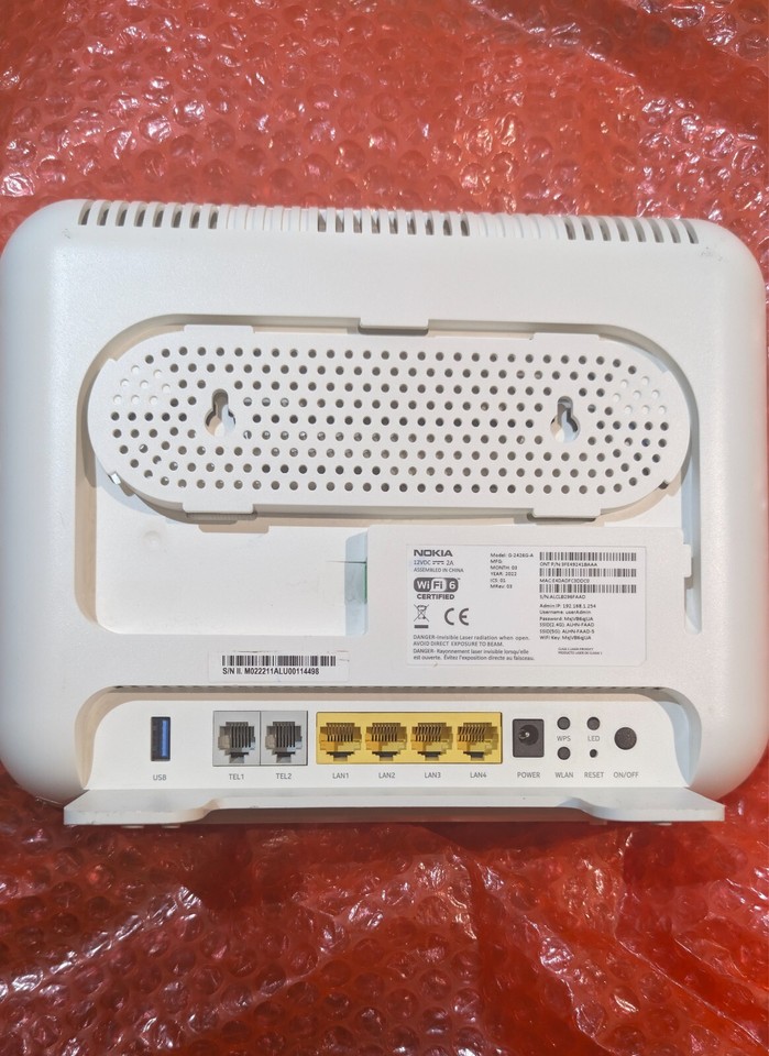 Nokia G-2426G-A Dual-Band WIFI 6 Mesh ONT Router VOIP USB without ...