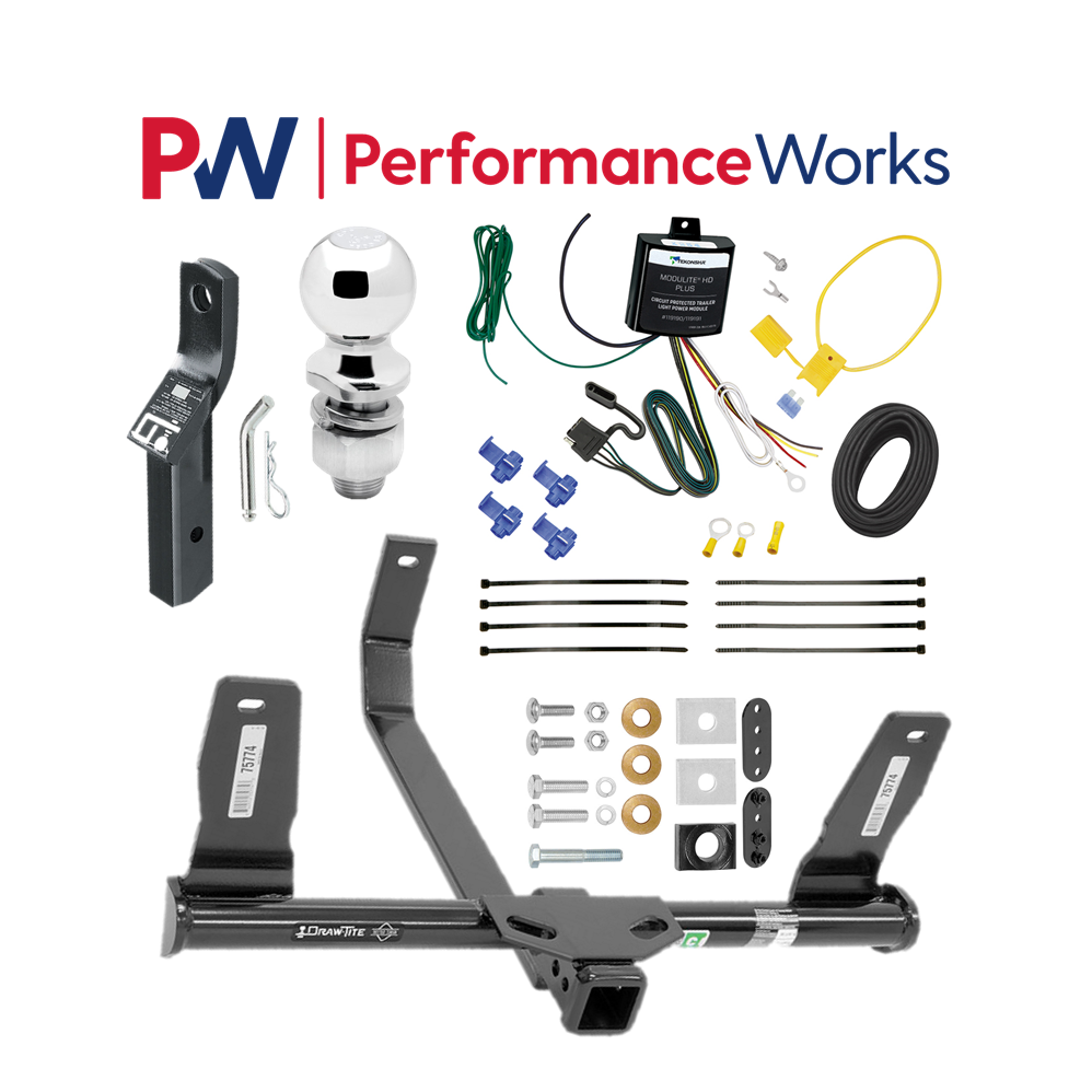 Draw-Tite Trailer Hitch Class 3, Wiring Kit, Ball Mount & Ball For 10 ...