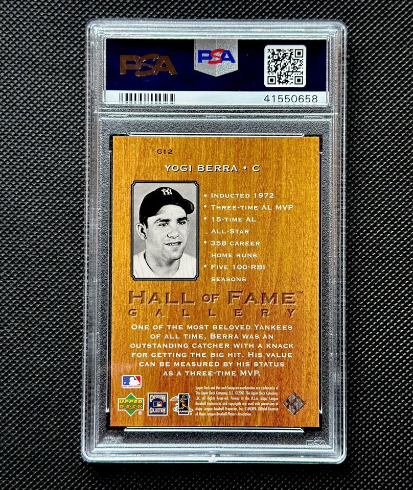 2001 Upper Deck Hall Of Famers #G12 YOGI BERRA PSA 10 Gem Mint Yankees ...