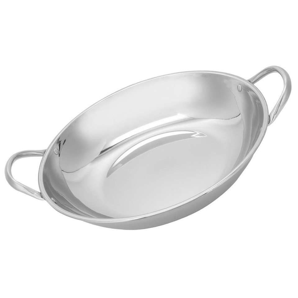 Flat-bottom Dry Pot Hotpot Stainless Pan Cooking Travel Small Steel Wok ...