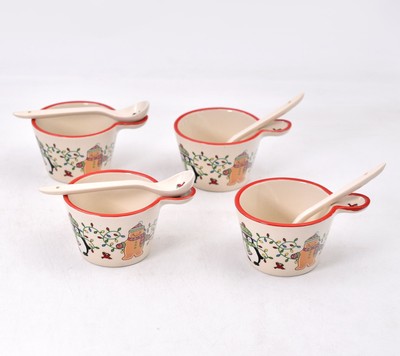 Temp-tations Holiday Set of 4 Petite Serving Bowls w/ Spoons in Winter ...