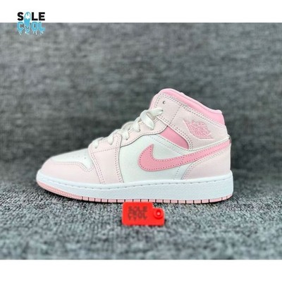 Nike Air Jordan 1 Retro Mid GS Pearl Pink White Shoes DQ8423-600