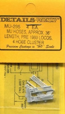 Details West 295 x HO MU Hoses Approx. 36" Pre 1980 Locos 4 Hose ...