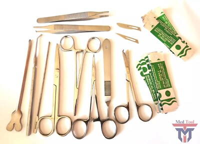 30Pc Minor Surgery Kit Medical Student Surgical Instruments Forceps ...