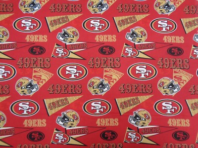 SAN FRANCISCO 49ERS NFL 44" WIDE 100% COTTON 1 YARD PIECE BRAND NEW ...