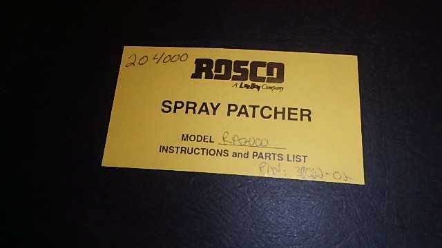 ROSCO RA-2000 SPRAY PATCHER OP PARTS MAINT SERVICE MANUAL | eBay