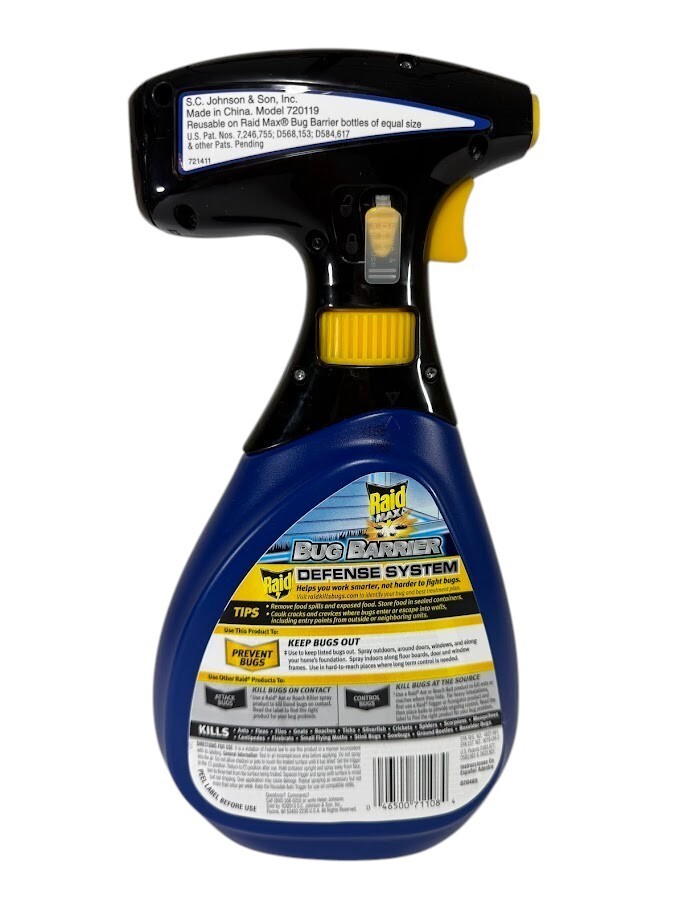 Raid Max Bug Barrier Indoor Outdoor Pest Spray 30 Oz with Reusable Auto ...