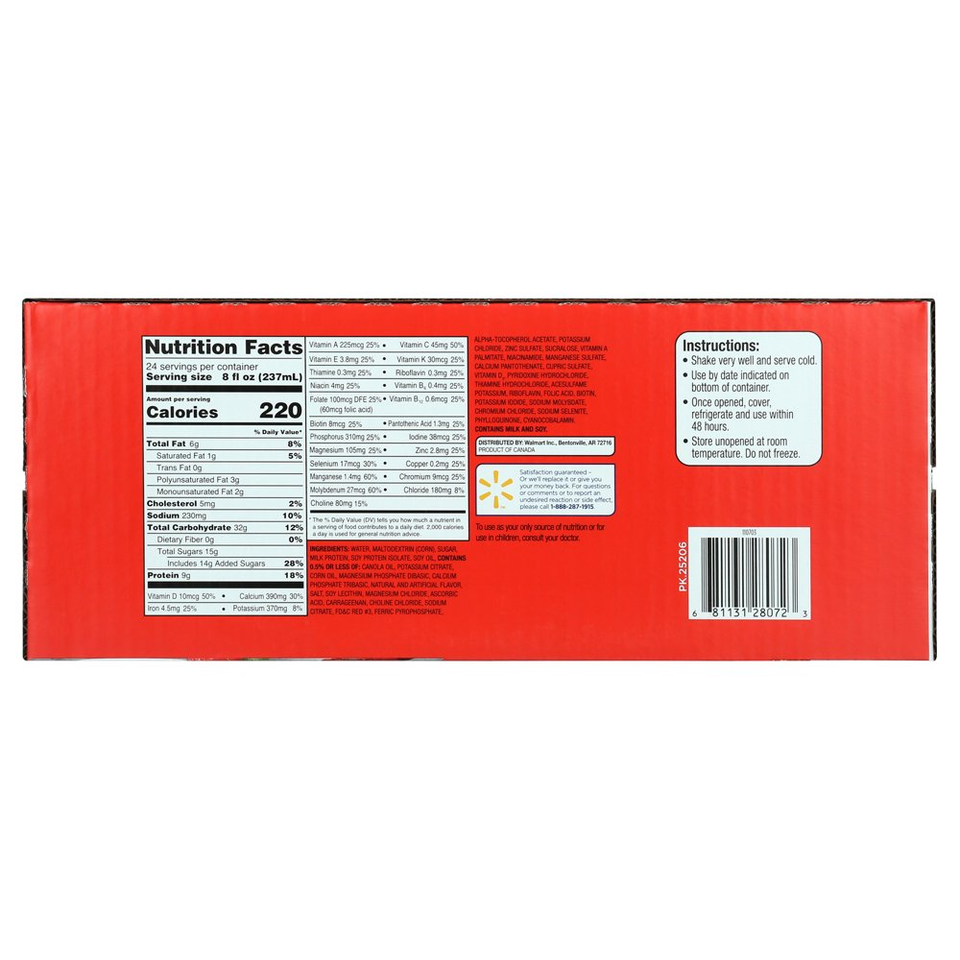 Equate Original Nutritional Shake, Strawberry, 8 Fl Oz, 24 Count | eBay