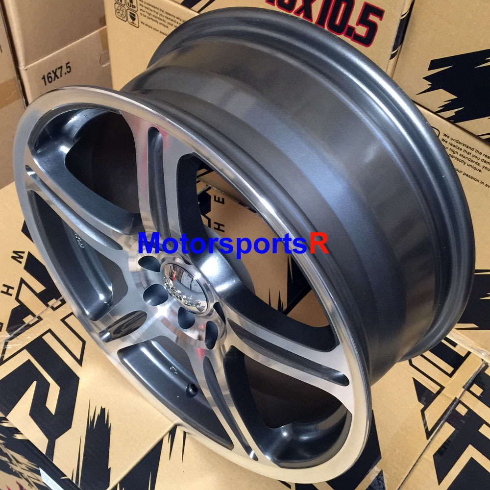 XXR Primax 772 17 x 7 +38 Gun Metal Gray Machine Silver Face Rims ...