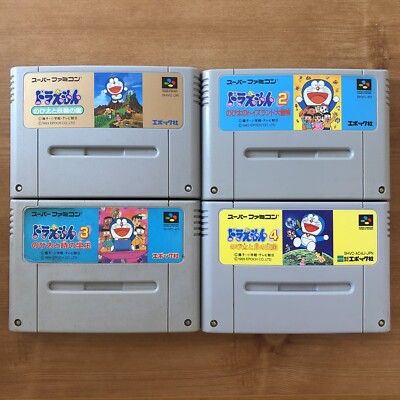 Doraemon Super Famicom SFC 4 set of games Japan import Anime Nintendo ...