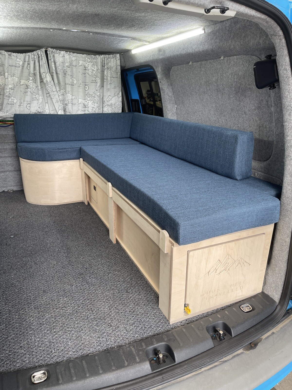 VW Caddy Maxi Camper Van L shape Bed, Seat & Drawer - Cymru Camper ...