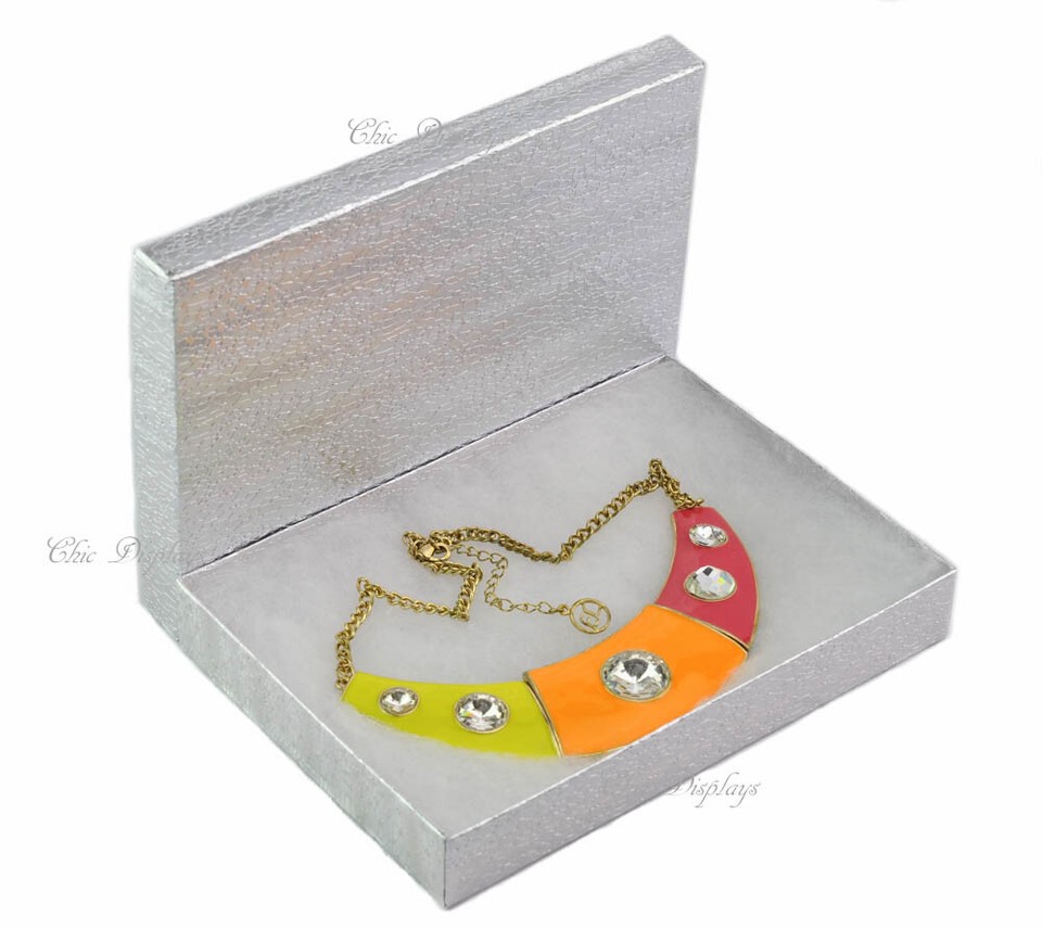 Silver Cotton Filled Gift Boxes Silver Jewelry Gift Box Jewelry 20~50 ...