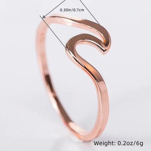 Fashion Simple Design Sea Wave Rings Ocean Surf Metal Finger Ocean Surf ...