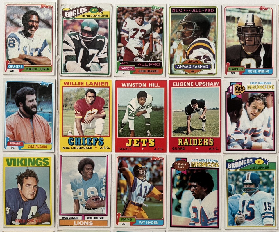 Topps NFL Football Trading Cards 1970s 80s Mixed Lot of 69 HOFers All ...