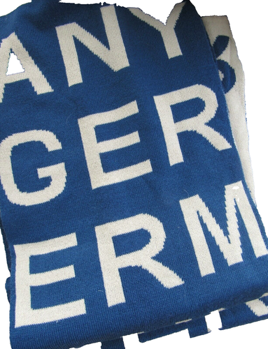 ROBIN RUTH Blue White 'Germany' Print Rectangular 72" x 10" Scarf | eBay