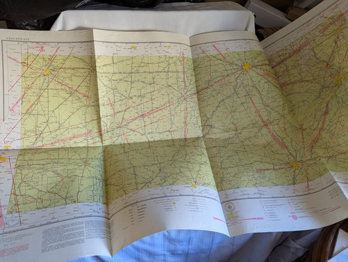 Sectional Aeronautical Chart map Cincinnati OH Dec 1939 interwar | eBay