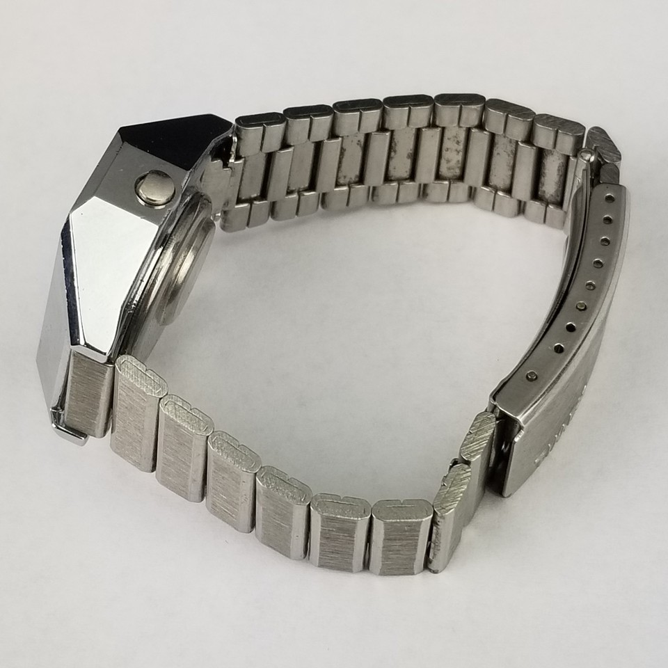 vintage digital LCD watch Timex SSQ 1970's h-cell stainless steel ...