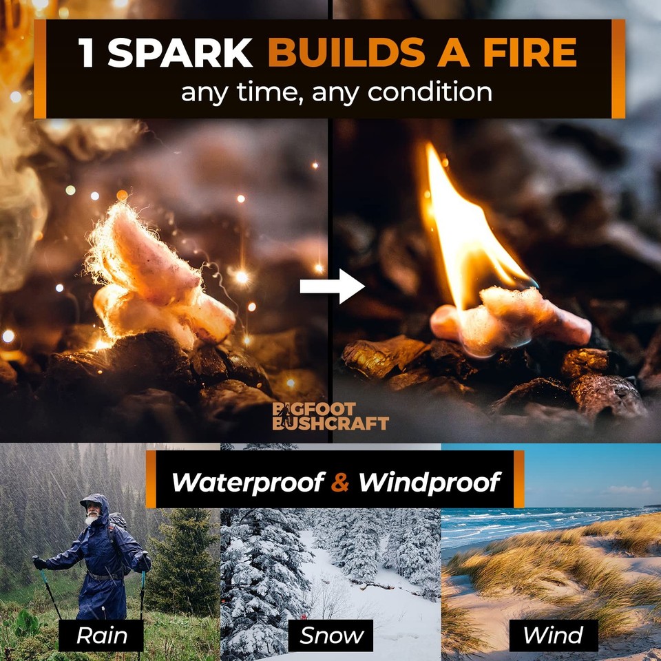 Non-Toxic Waterproof Fire Starters with 5+ Minute Burn for Emergencies ...